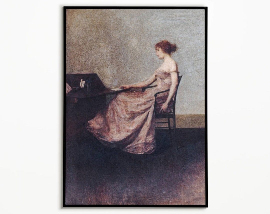 The Letter by Thomas Dewing Poster, Poster, Wall Art, Poster Print ...