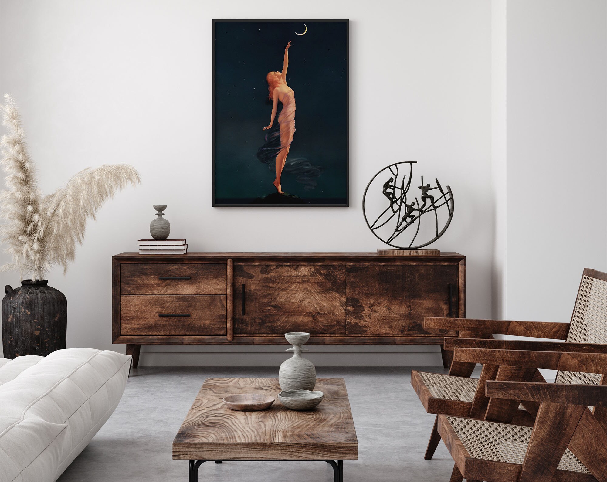 Reaching for the Moon by Edward Mason Eggleston 1933 Poster, Moon Art Print, Vintage Movie Scene ...