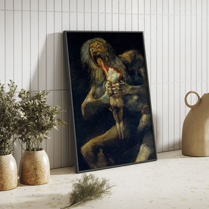 Saturn Devouring His Son Print — Goya Dark Horror Wall Art • Spooky ...