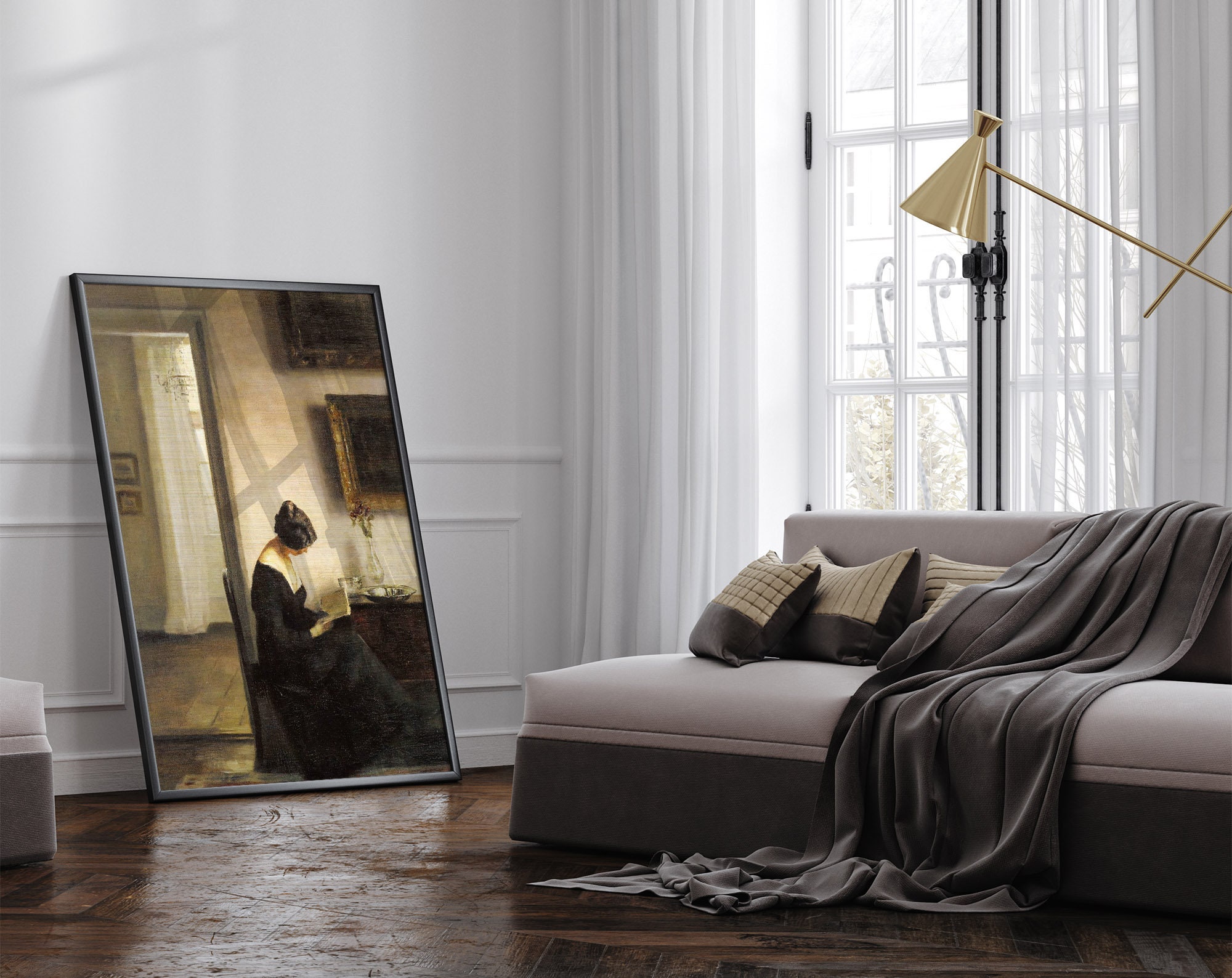 Woman Reading Art Poster, Moody Art Print, Reading Lover Gift ...