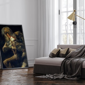 Saturn Devouring His Son Print — Goya Dark Horror Wall Art • Spooky ...