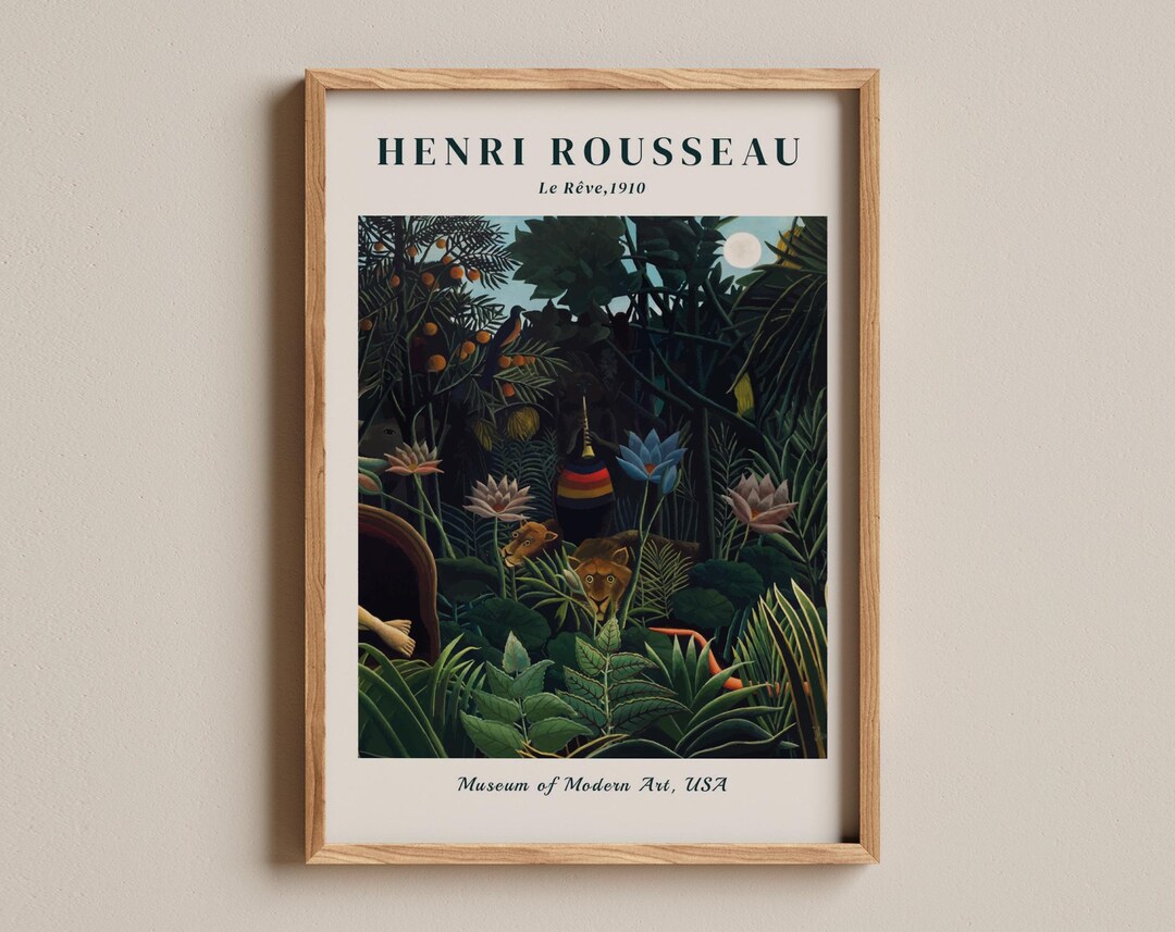 Le Rêve Print, Henri Rousseau Jungle Dream Painting, 1910 Artwork ...
