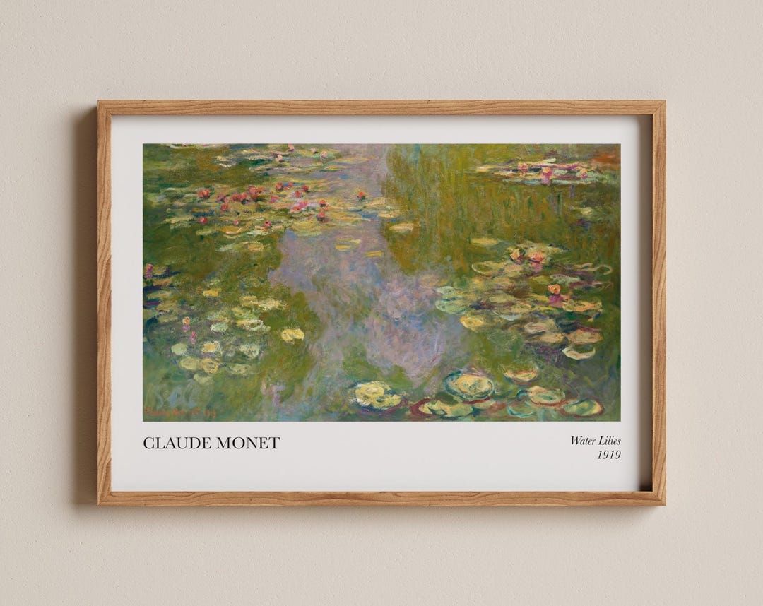 Claude Monet Water Lilies Print, Impressionist Pond Painting, Floating ...