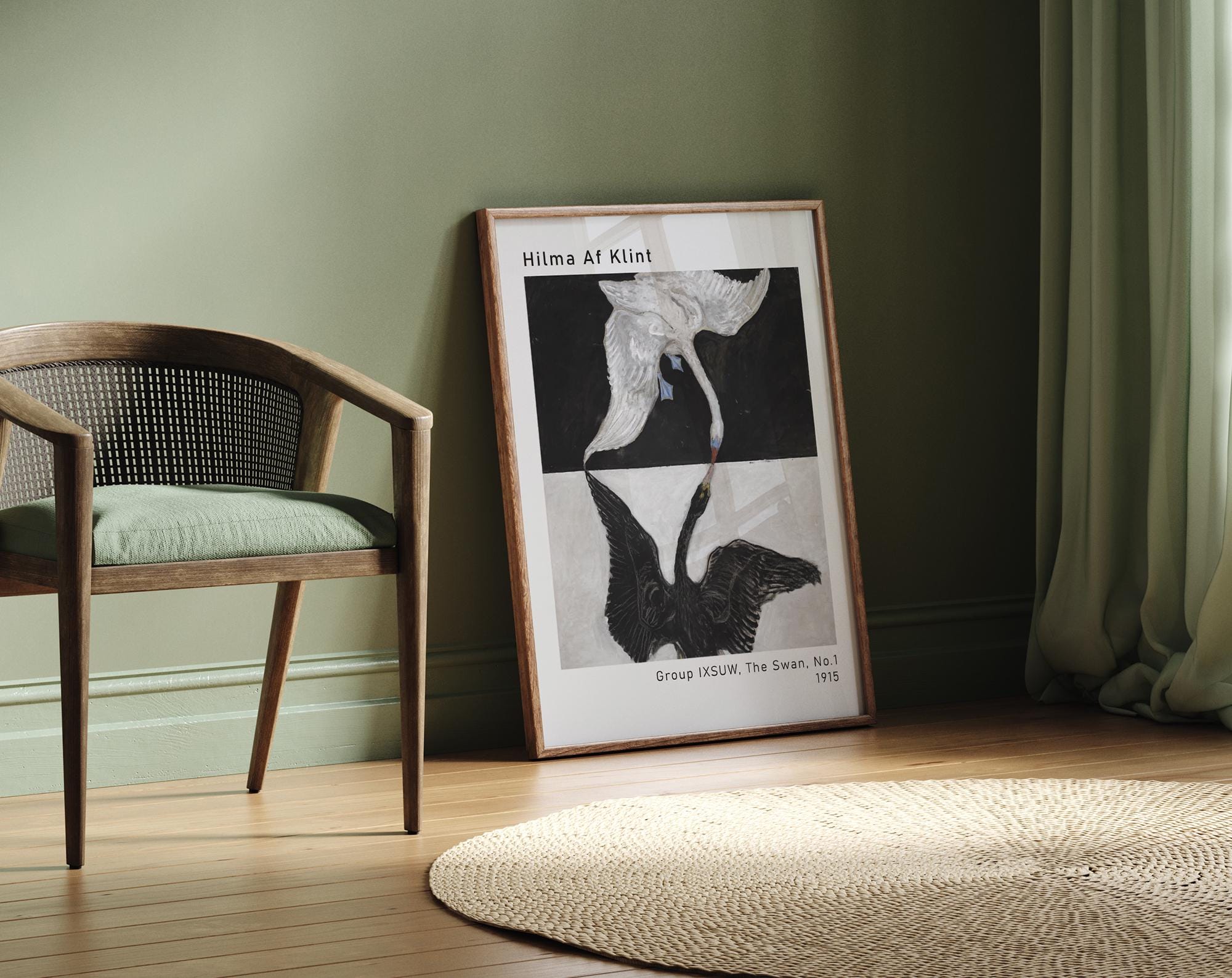 The Swan No. 1 Print, Hilma Af Klint Black and White Swan Print, 1915 ...