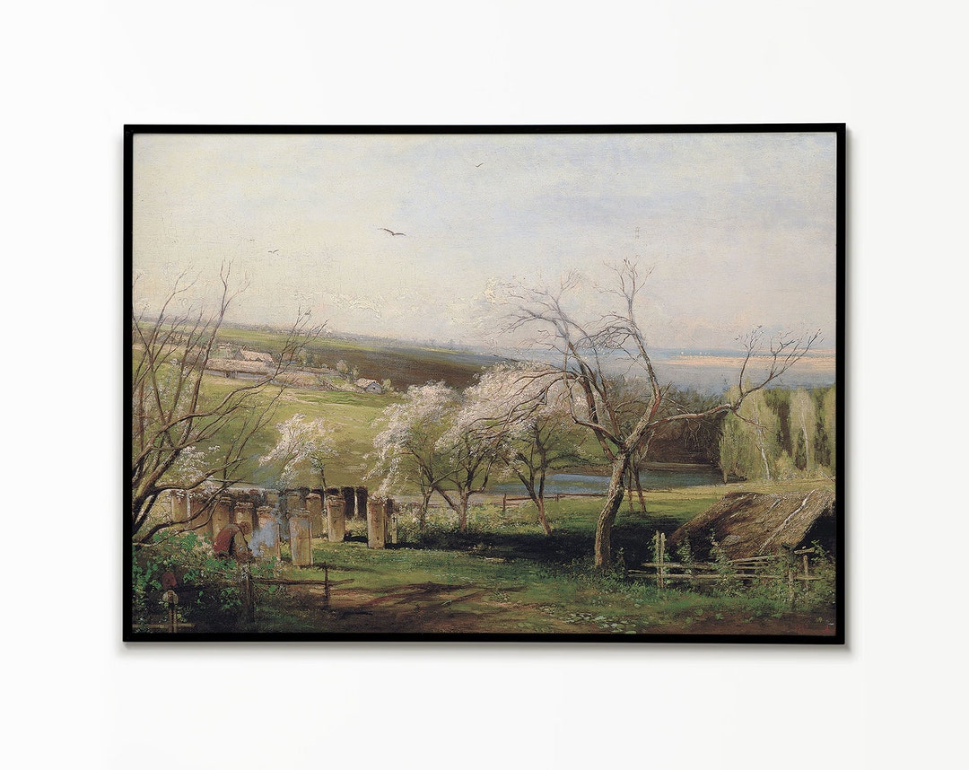 Rustic Spring Landscape Print, Rustic Spring Landscape Poster, Wall Art ...