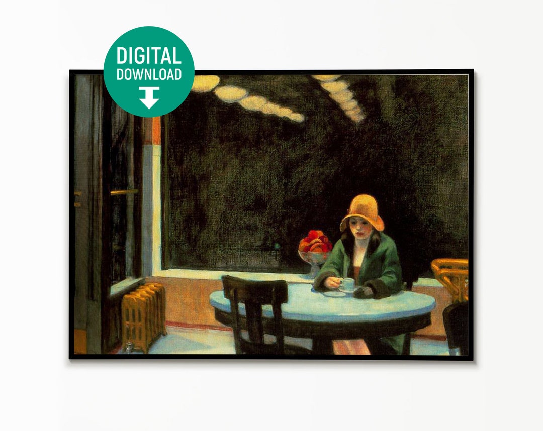 Edward Hopper Automat Poster, Realist Art, American Painter, Automat ...