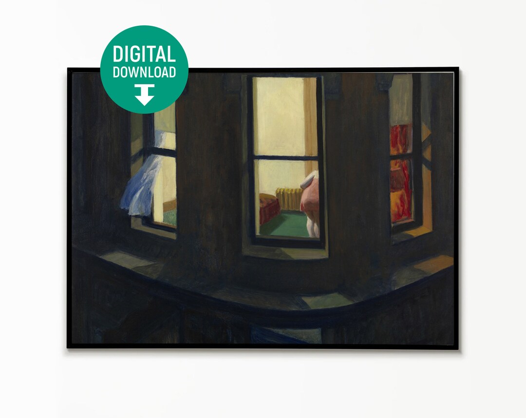 Edward Hopper Night Windows Poster, Realist Art, American Painter ...