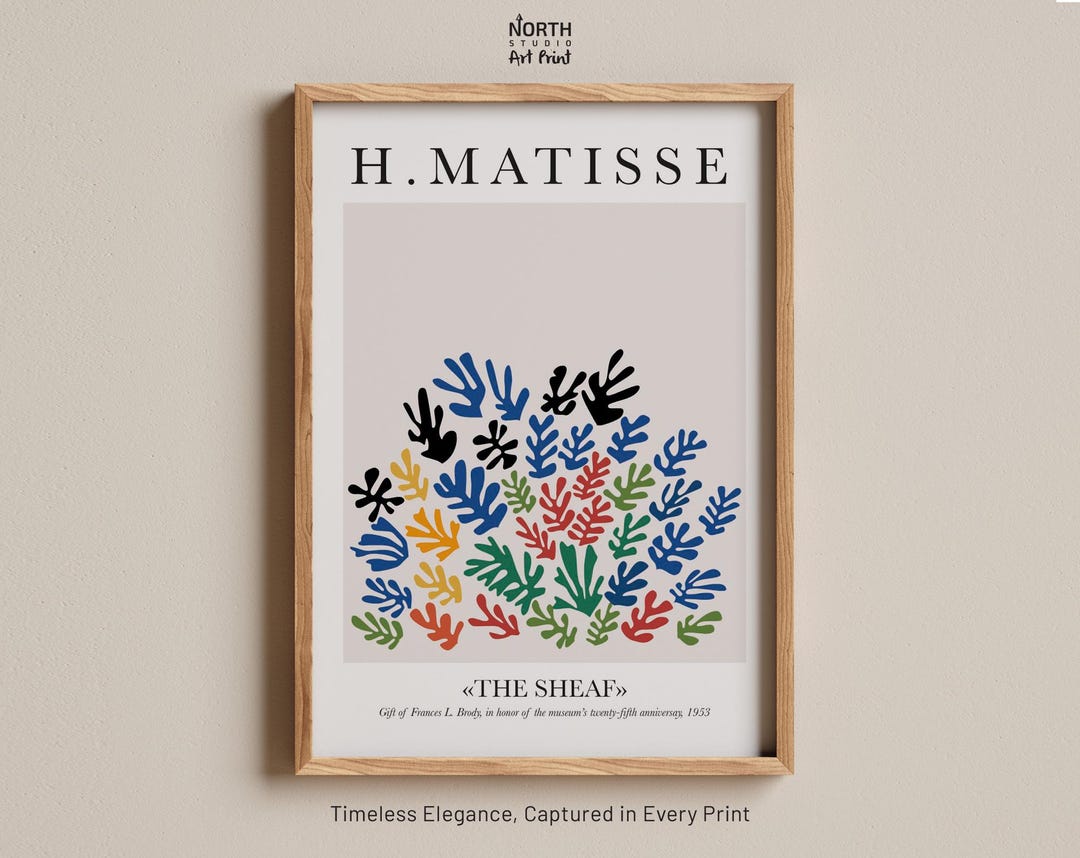 The Sheaf Print, Henri Matisse Cut-out Print, Colorful Abstract Leaves ...