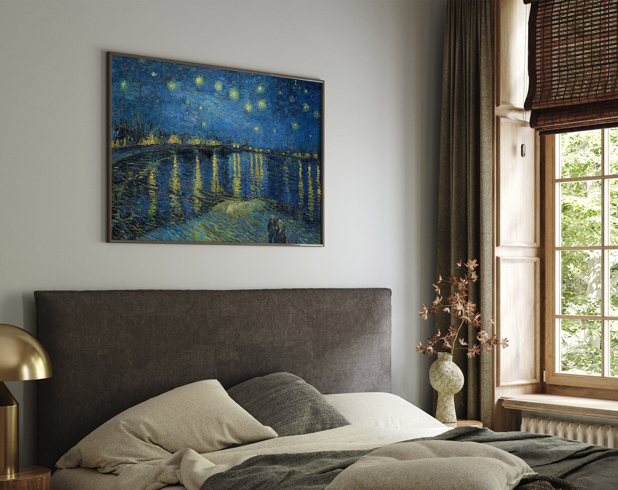 Vincent Van Gogh Starry Night Over the Rhone Poster, Wall Art Decor ...