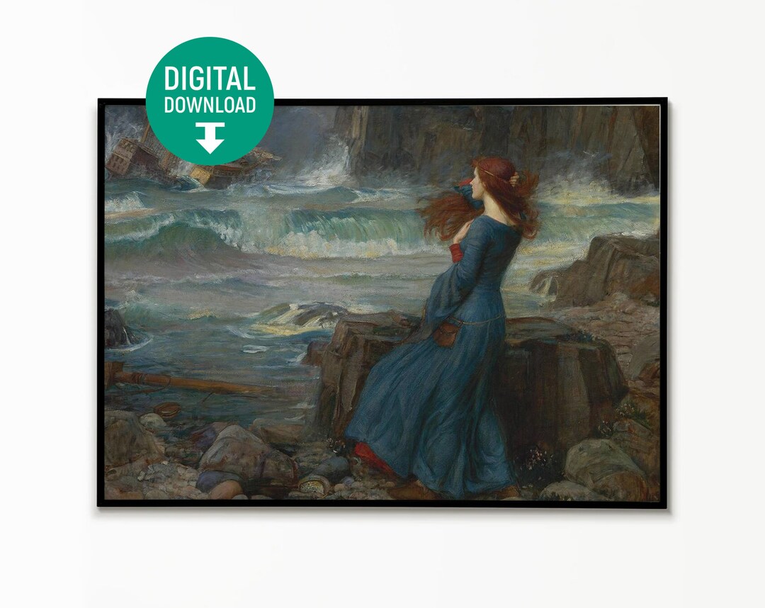 Miranda John William Waterhouse Poster, Wall Art Decor, Poster Print ...