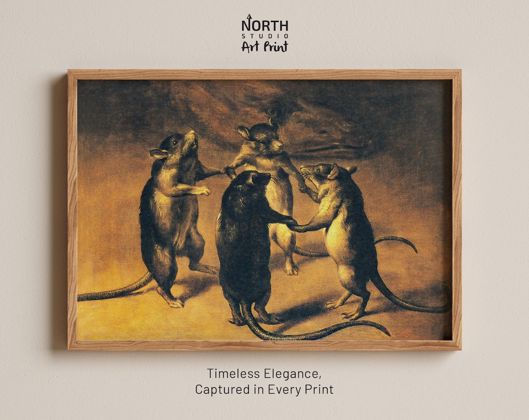 The Dance of the Rats, Rat Art, Antique Art, Renaissance Poster ...