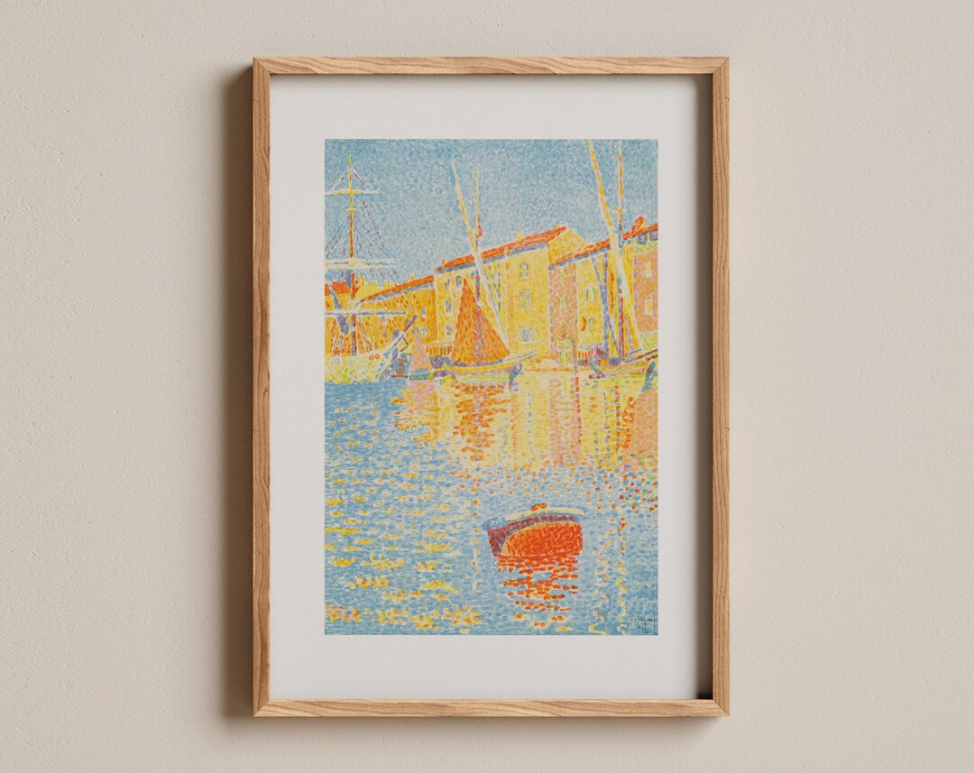 The Buoy by Paul Signac Pointillism Artwork, Vibrant Harbor Scene ...