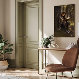 Lady Knight Reading Poster, Dark Academia Wall Art, Fantasy Wall Art ...