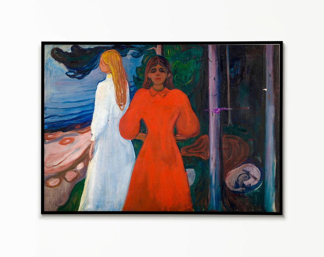 Edvard Munch Red and White Poster, Expressionist Art, Norwegian Painter ...