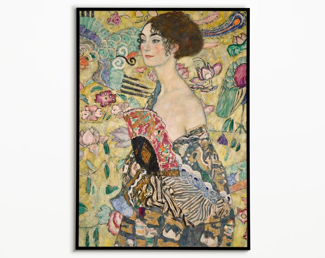 Gustav Klimt Lady With Fan Poster, Symbolist Art, Austrian Painter ...