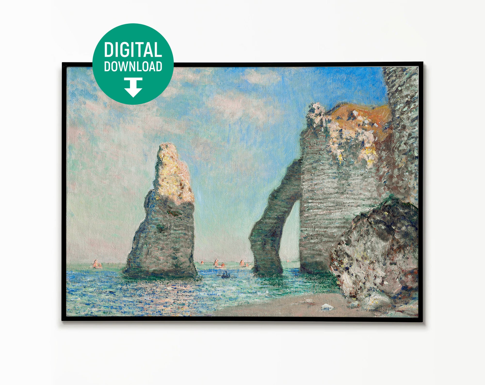 Claude Monet Etretat Cliffs Poster, Wall Art, Poster Art, French ...