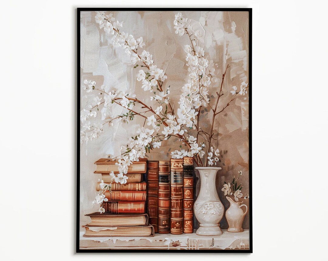 Stack of Books Print, Book Prints, College Apartment, Book Lover Print ...