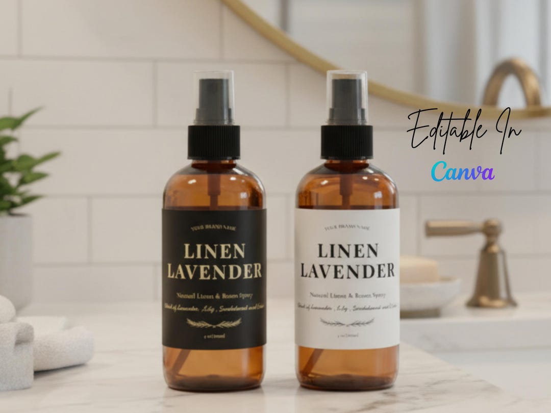 Editable Room Spray Label Template Canva, DIY Package Label Sticker ...