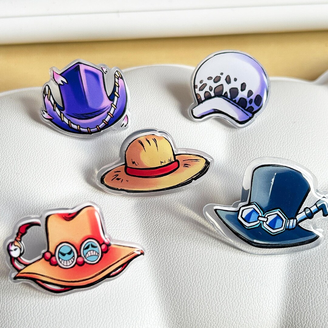 OP Hats Acrilyc Pin Handmade (3 Cm Aprox) - One Piece Anime Fanart - Etsy