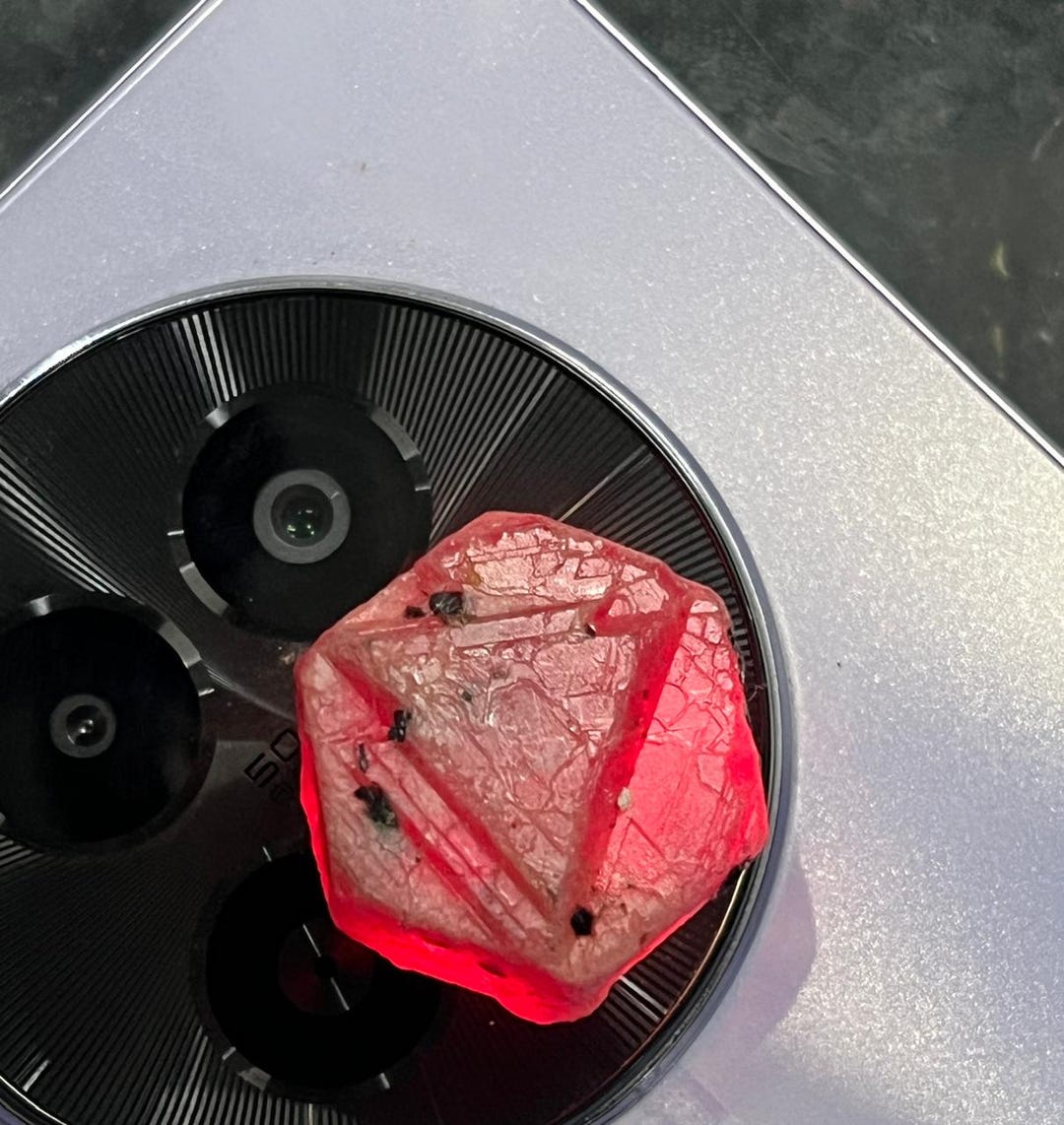 Ruby Raw Crystal-recorde Keeper Purp;e Amazing Tringal Formation With ...