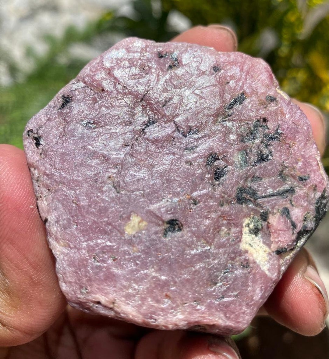 Ruby Raw Crystal-recorde Keeper Purpe Amazing Tringal Formation With ...