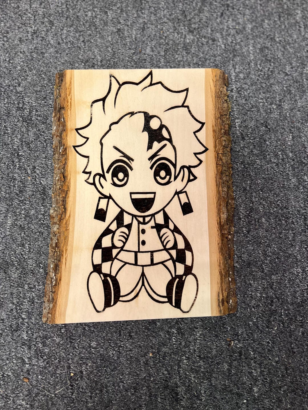 Tanjiro Wood Engraving Wall Decor - Etsy