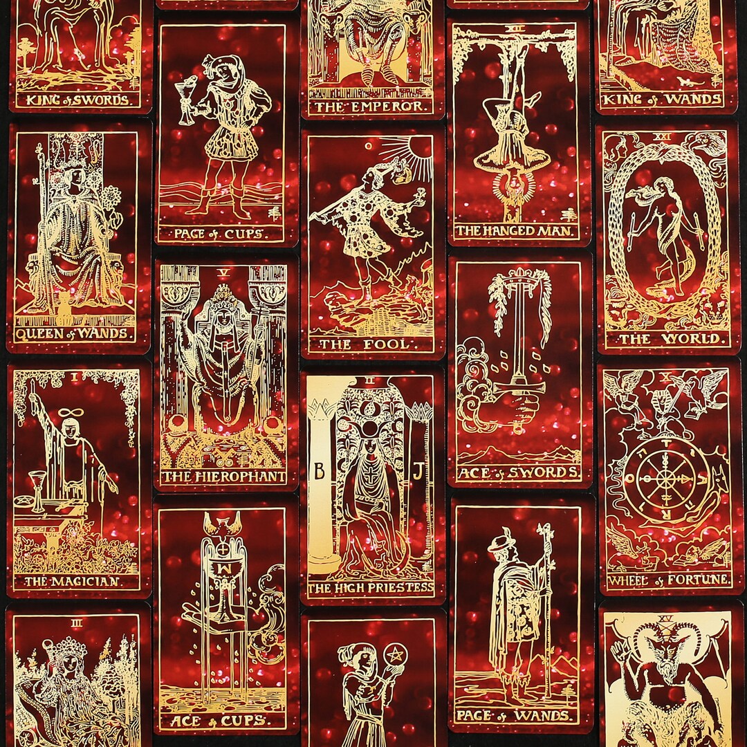 Tarot Deck 78 Cards, Fortune Telling Deck, Tarot Deck Wooden Box, Tarot ...