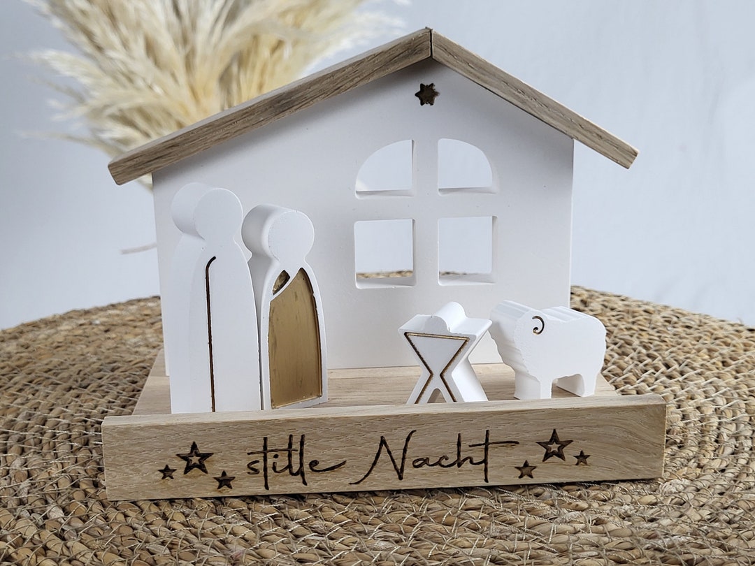 Modern Hand-painted Nativity Scene With Engraving | Nativity Play ...