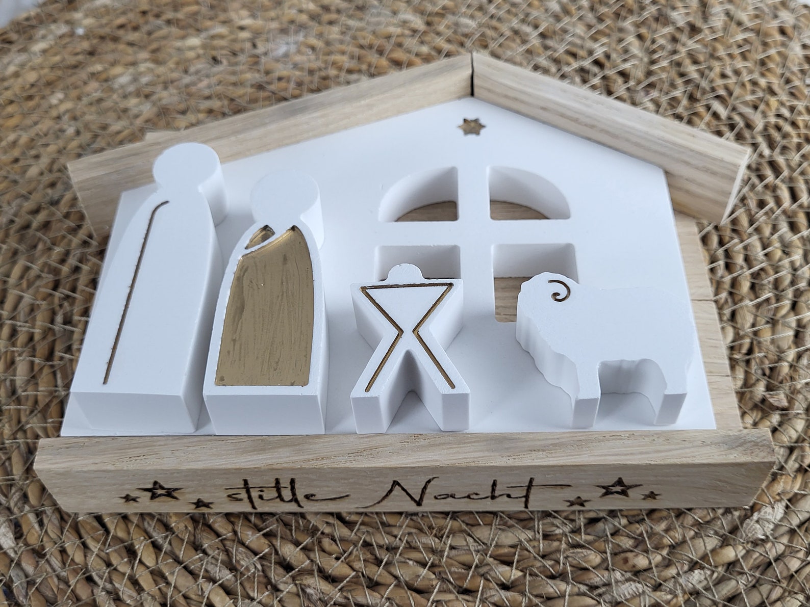Modern Hand-painted Nativity Scene With Engraving | Nativity Play ...