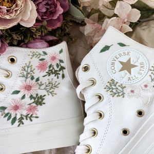 Embroidery Converse/custom Wedding Shoes/converse Embroidery/birthday ...