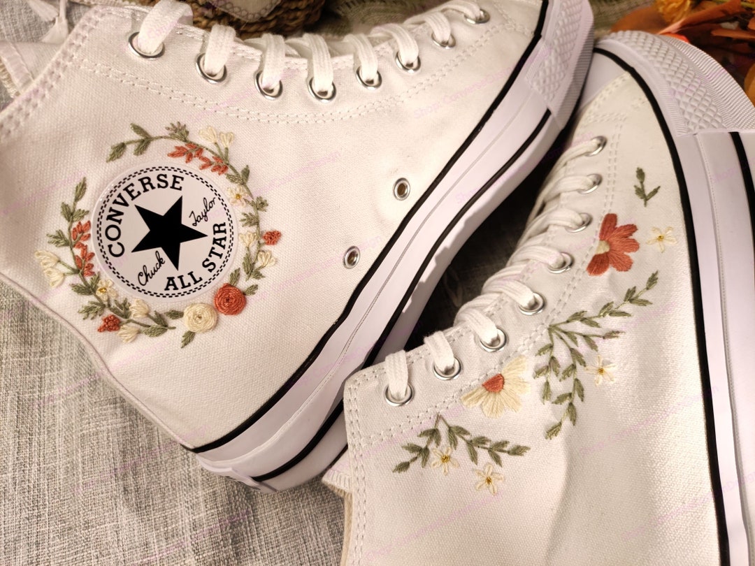 Custom Converse Embroidered Shoes Converse Chuck Taylor 1970s ...
