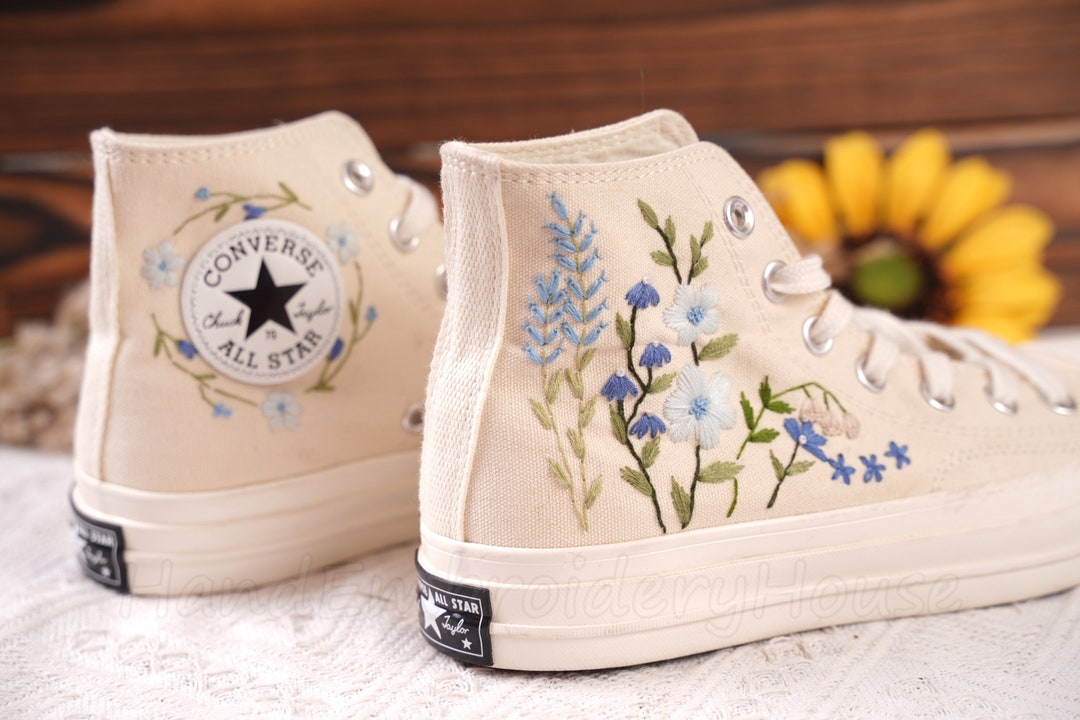 Converse Custom/embroidery Sneaker/custom Wedding Shoes/embroidery ...