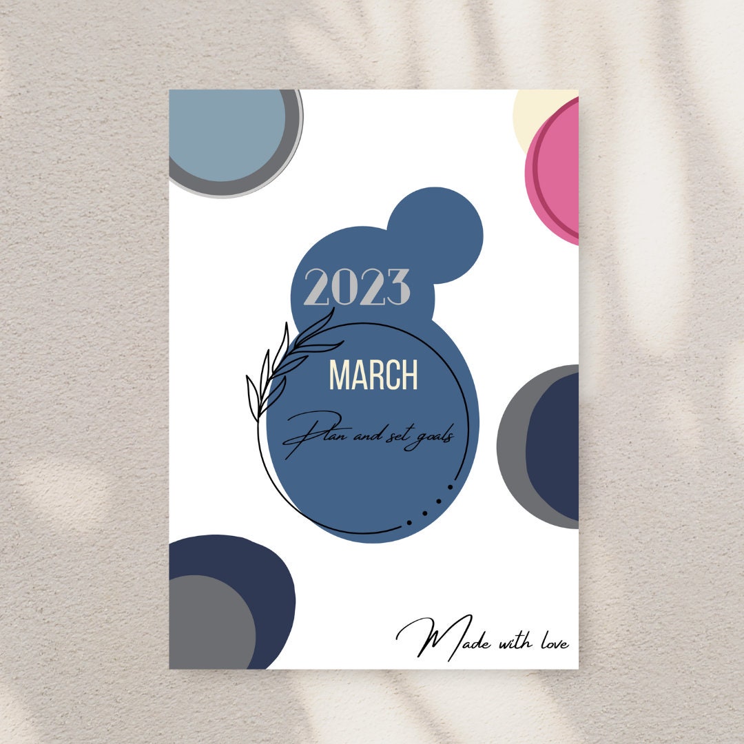 Printable Minimalist Planner for March 2023 - Etsy