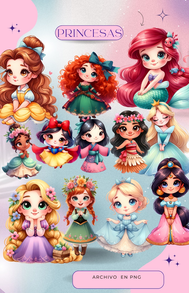 Princesses in Png 300dpi Without Background, Instant Download, Ready to ...