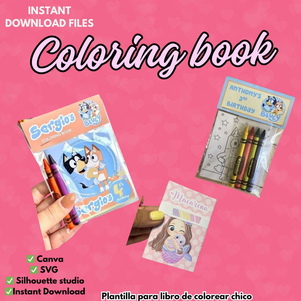Editable Template for Coloring Book Mini Version, SVG Format ...