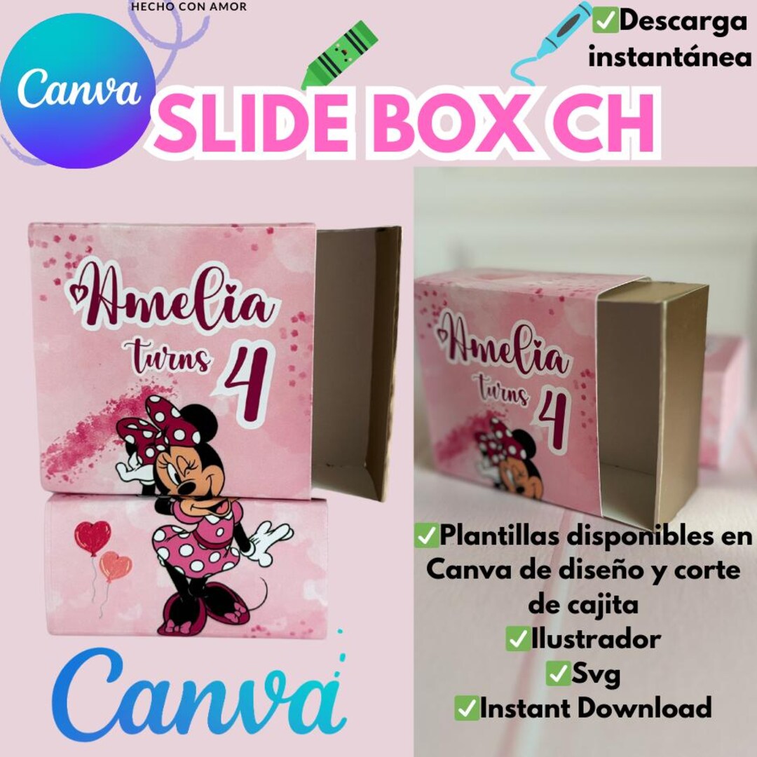 Slide Box, Editable for Canva, Illustrator, Silhouette Studio and SVG ...