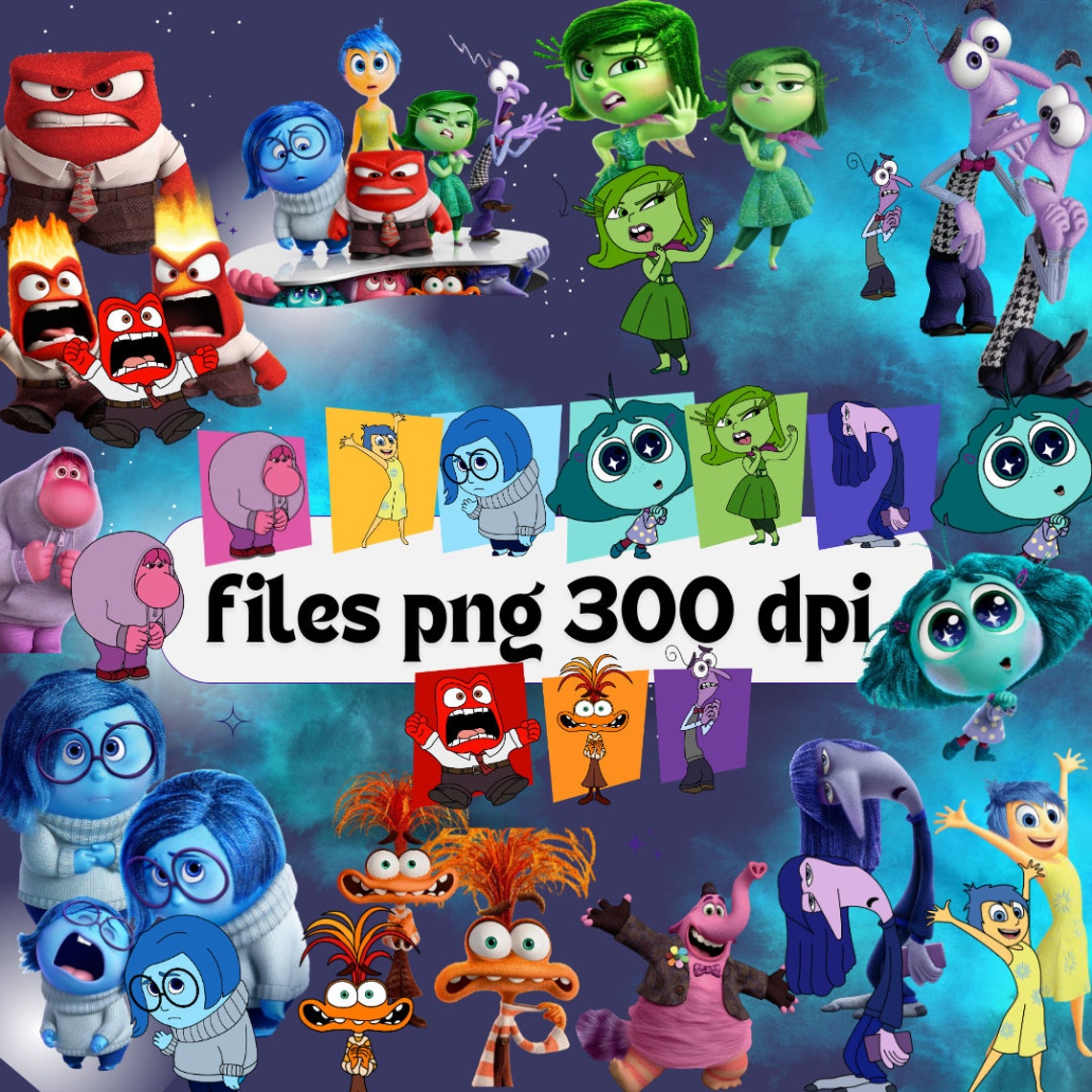 Inside out 2, PNG y SVG files, digital paper, PNG para sublimación ...
