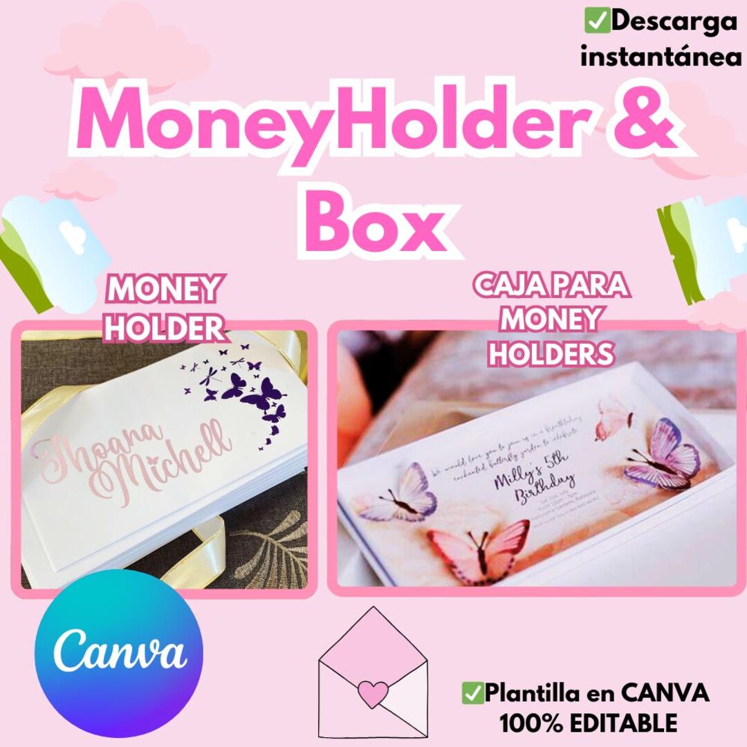Money Holder & Money Holder Box, Canva Design Template, Ready to Create ...