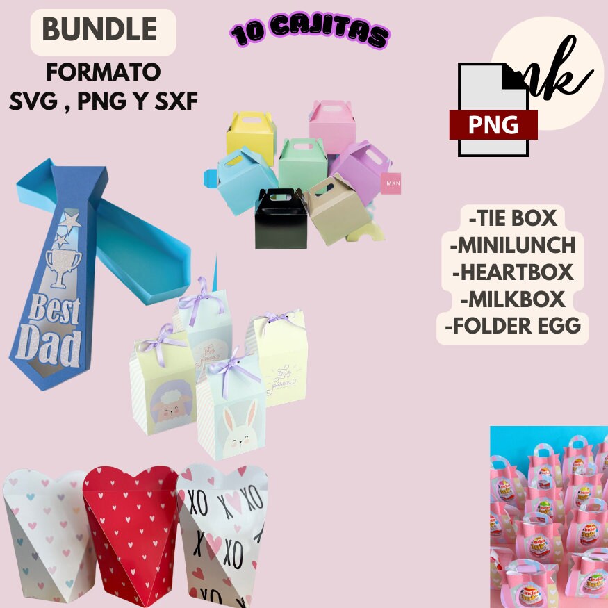 Bundle Boxes 10 Boxes SVG, AI, Silhouette Studio and Png Format - Etsy