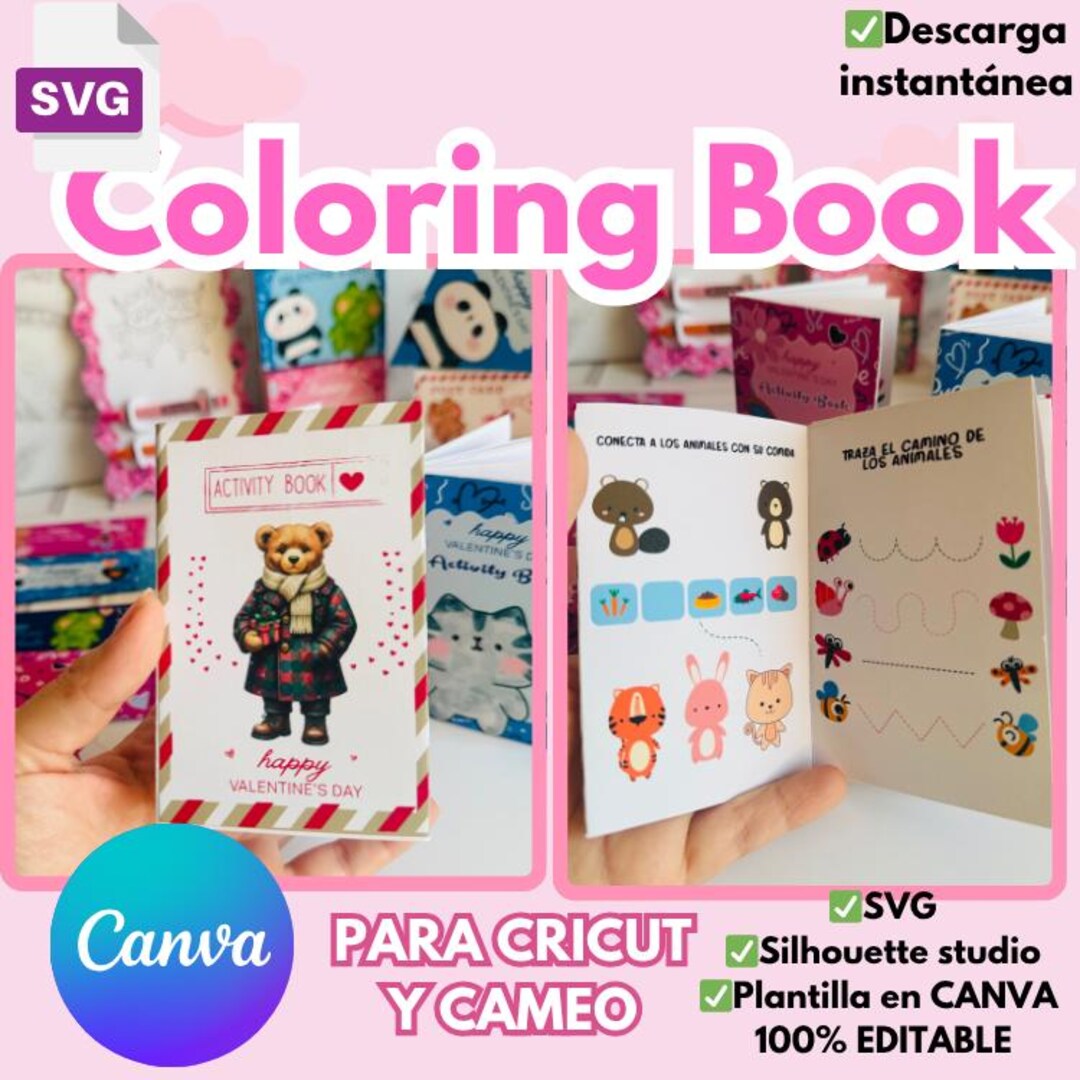Editable Template for Coloring Book Mini Version, SVG Format ...