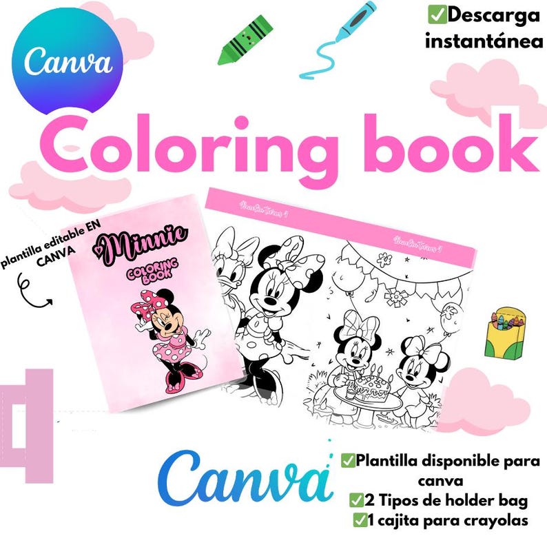 Editable Coloring Book in CANVA, Includes Add-ons in SVG Format and for ...