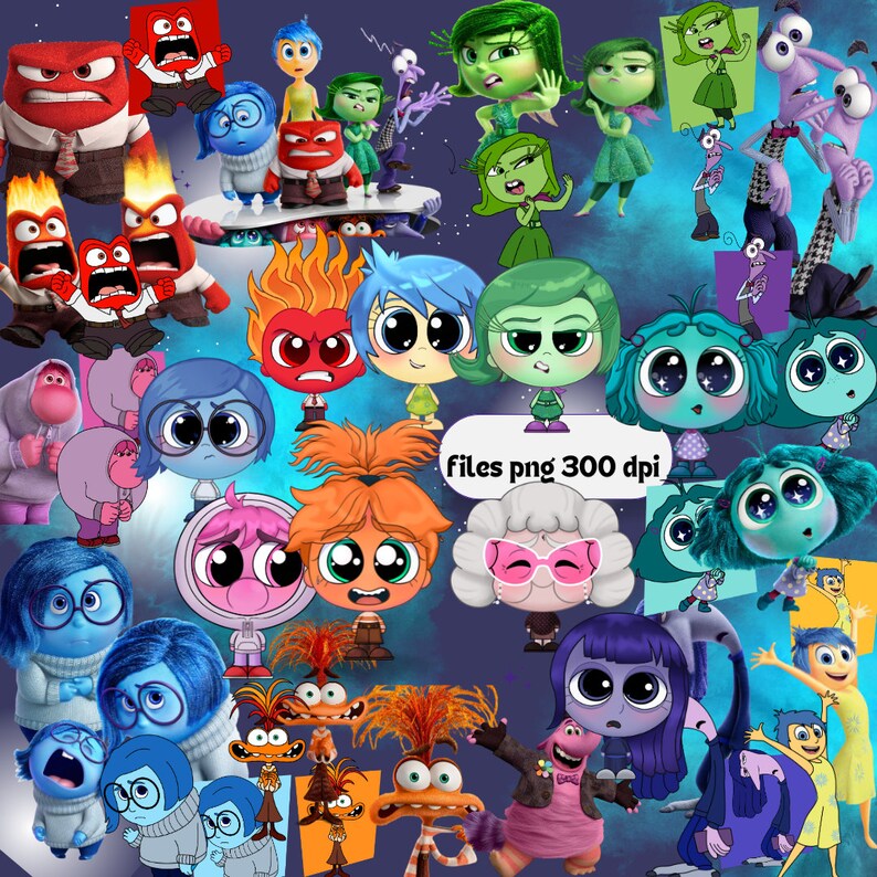 Bundle 100 files, Inside out 2, PNG y SVG files, 100digital paper, PNG ...