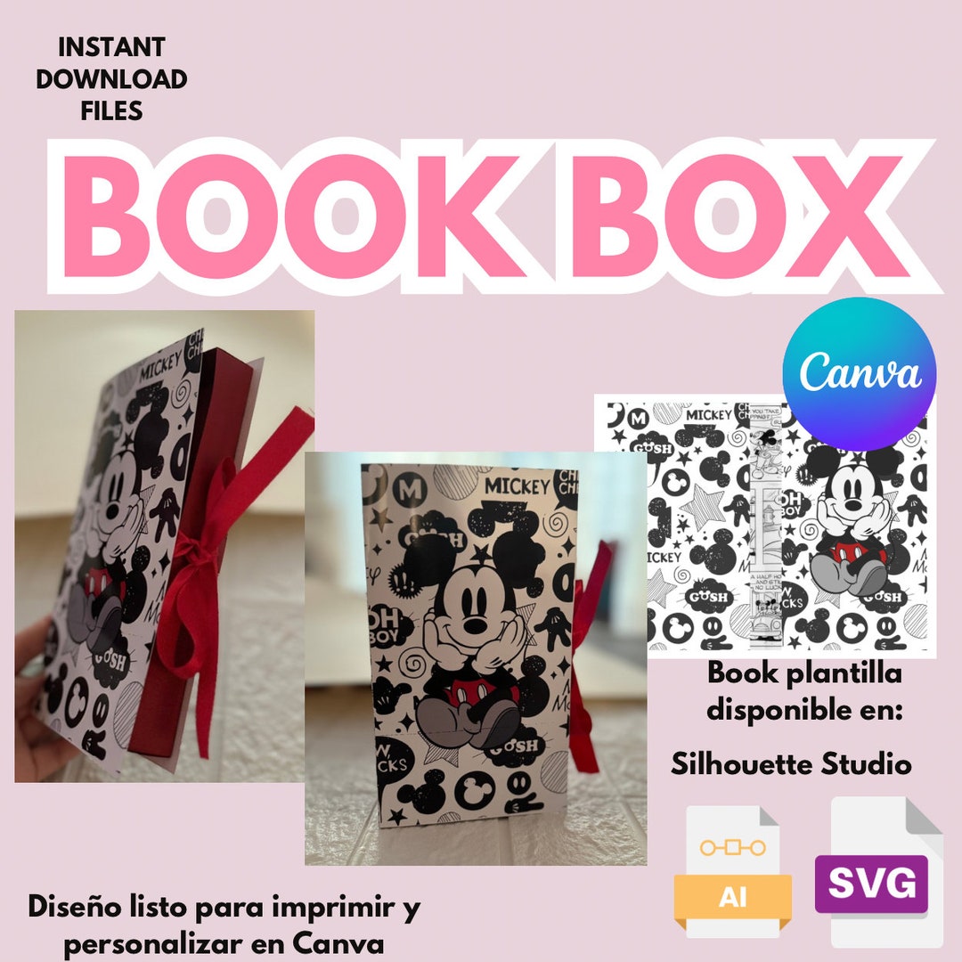 BOOK BOX Cutting Template and Canva Design for the Cover and Interior ...