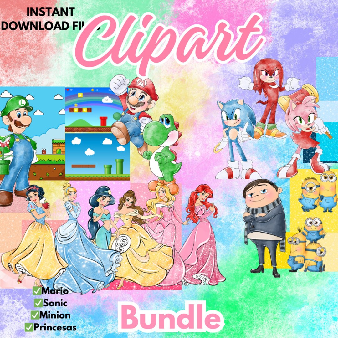 Clipart Bundle PNG Files 300dp Digital Papers, Collection of 4 ...