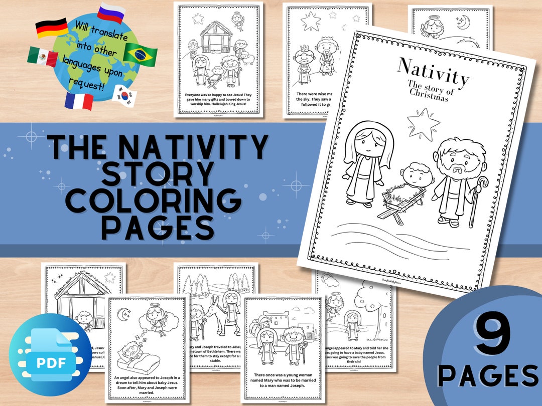 The Nativity Story Coloring Pages Preschool Activities Christian ...