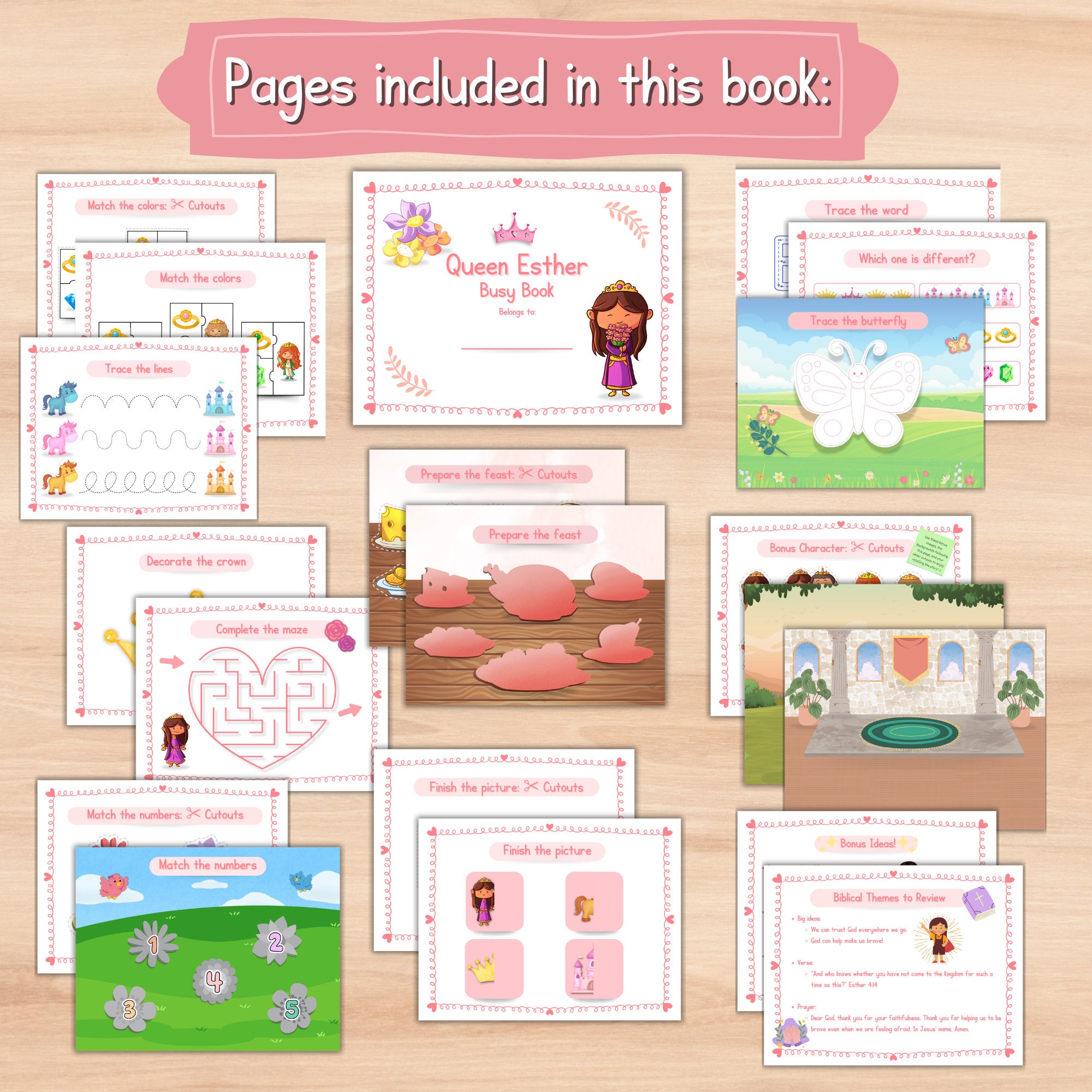 Queen Esther Busy Book Toddler Printable Preschool Activities Christian ...