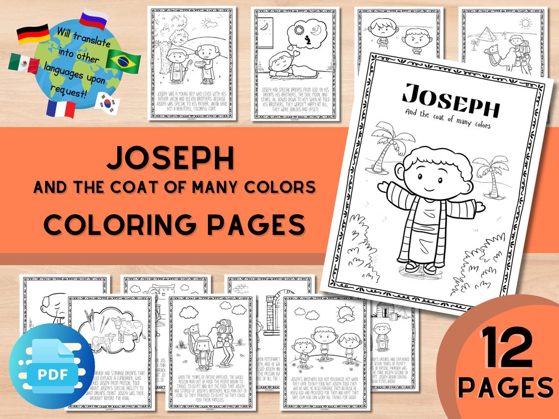 Joseph and the Coat of Many Colors Coloring Pages Preschool Activities ...