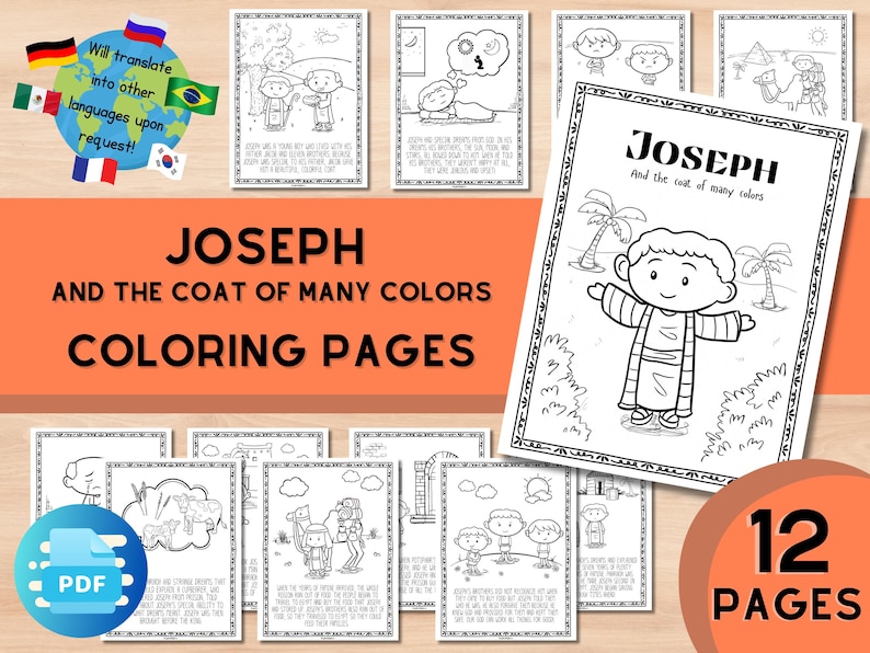 Joseph and the Coat of Many Colors Coloring Pages Preschool Activities ...