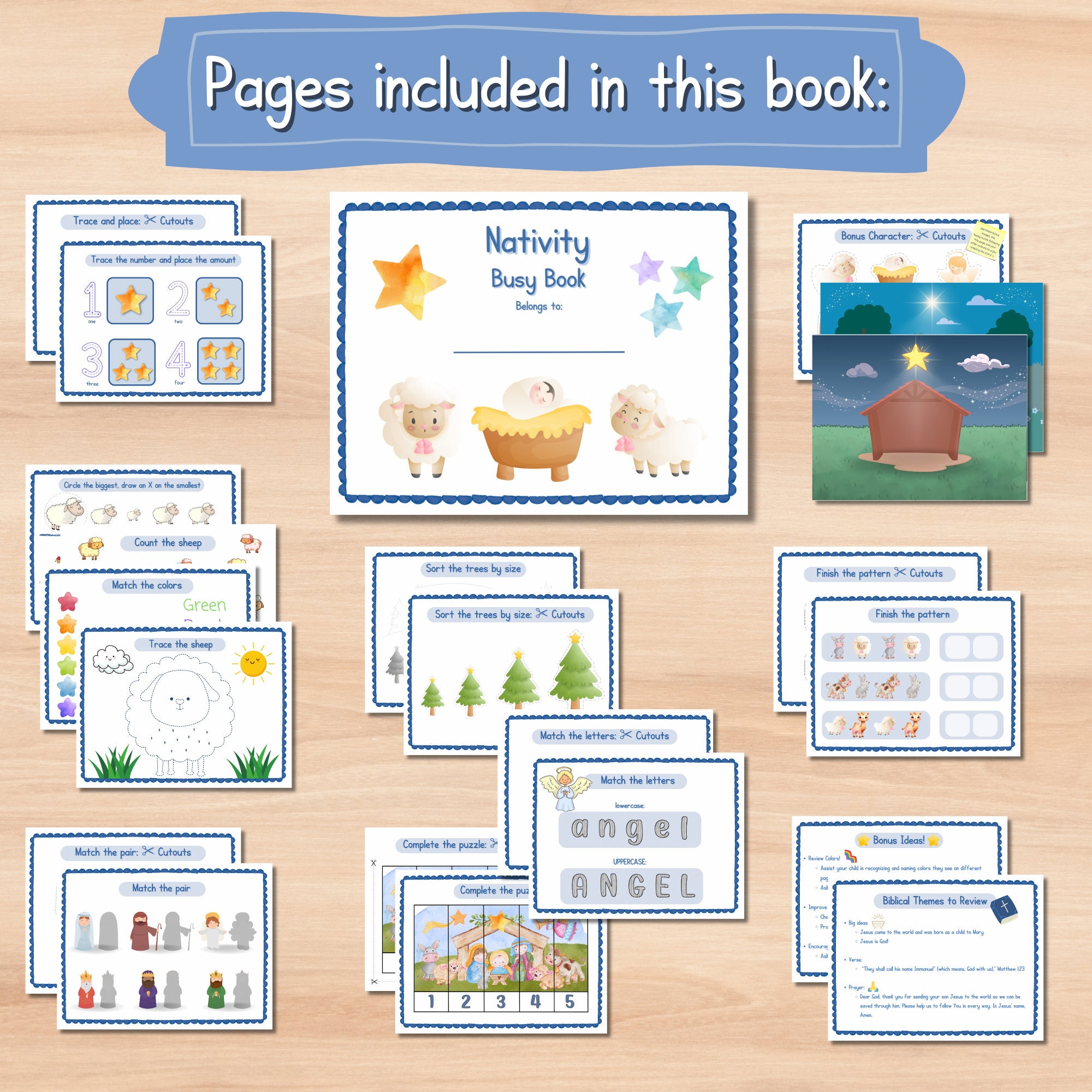 The Nativity Scene Busy Book Christmas Story Toddler Printable ...