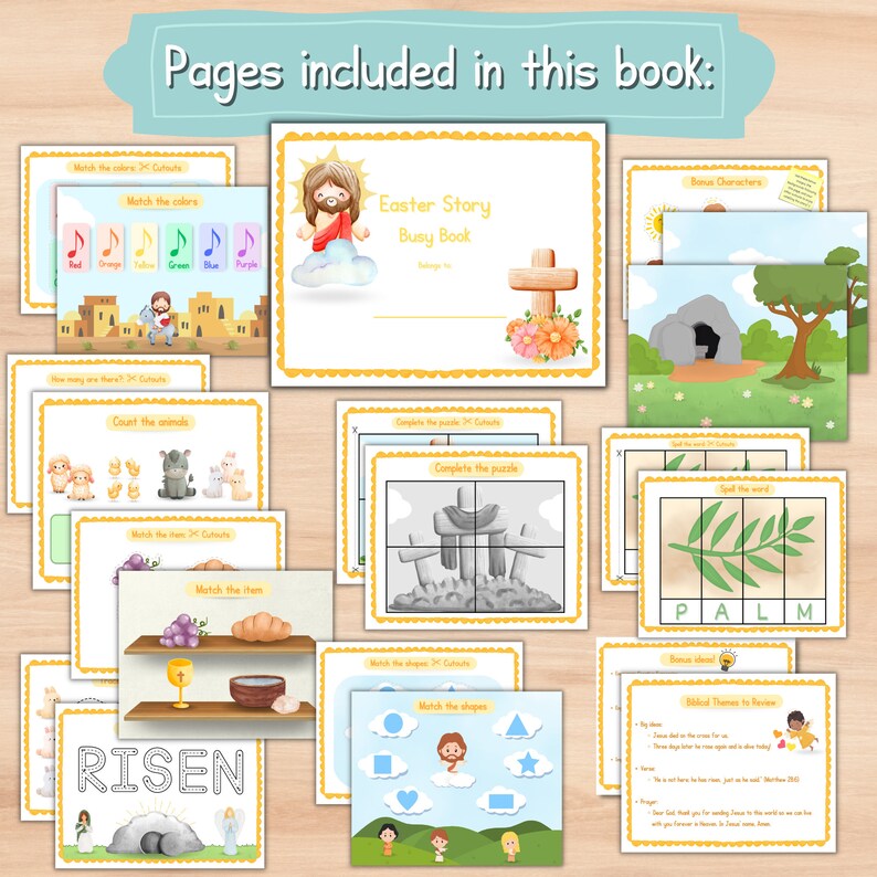 Easter Story Busy Book Toddler Printable Preschool Activities Christian ...